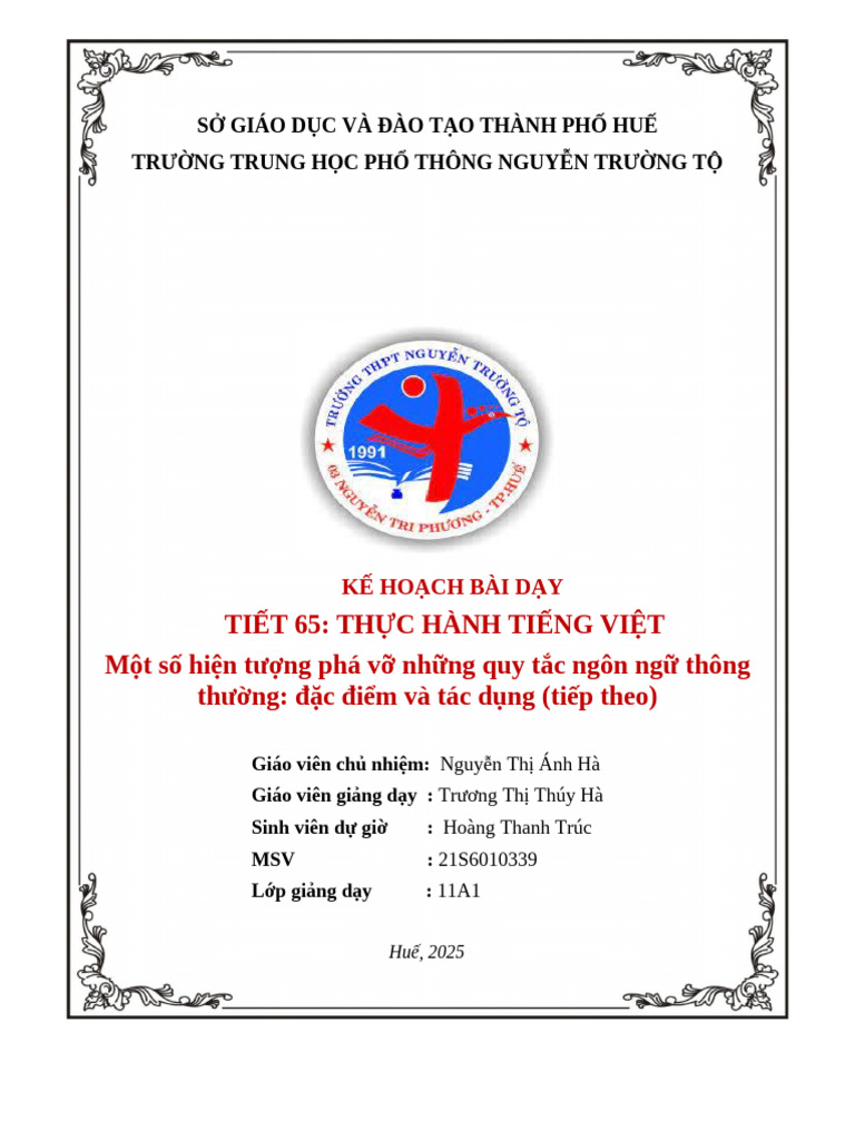 KHBG - THTV - Một Số Hiện Tượng Phá Vỡ Những Quy Tắc Ngôn Ngữ Thông Thường Đặc Điểm Và Tác Dụng ...