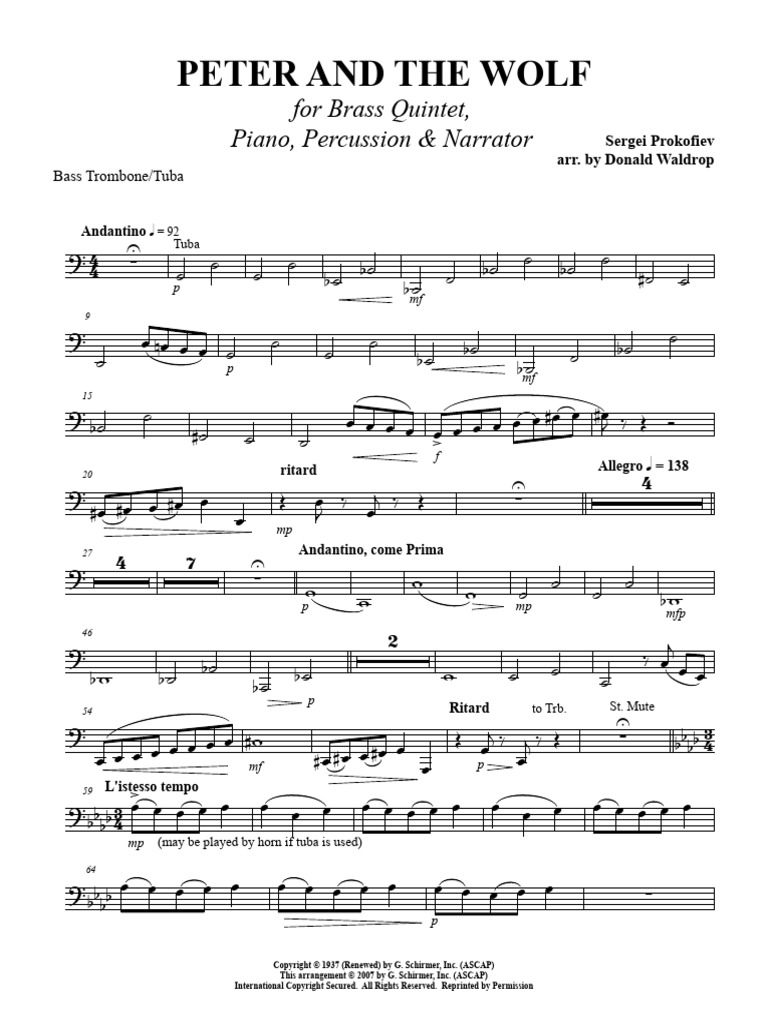07Prokofiev Peter-tuba-bassbone | PDF | Tempo | Poetics