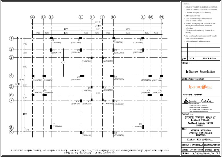 Column Centerline Layout_26-08-2024 | PDF