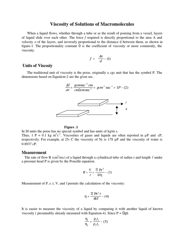 Viscosity Measurement of Polymer Solutions | PDF | Science & Mathematics