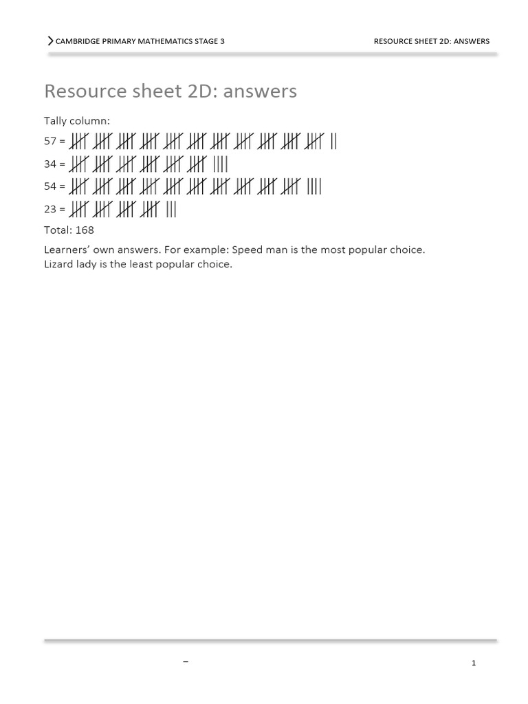 Prim Maths 3 2ed TR Resource Sheet Answers | PDF | Geometric Shapes | Mathematics