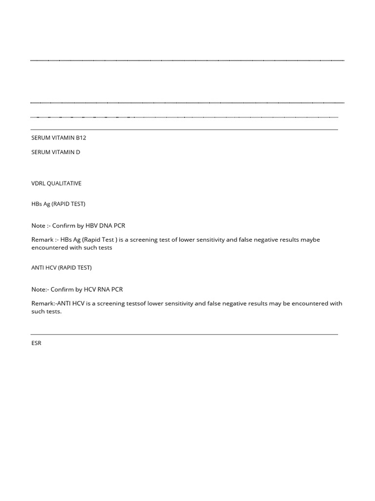 Sawai Man Singh Hospital Lab Report | PDF | Medical Specialties ...