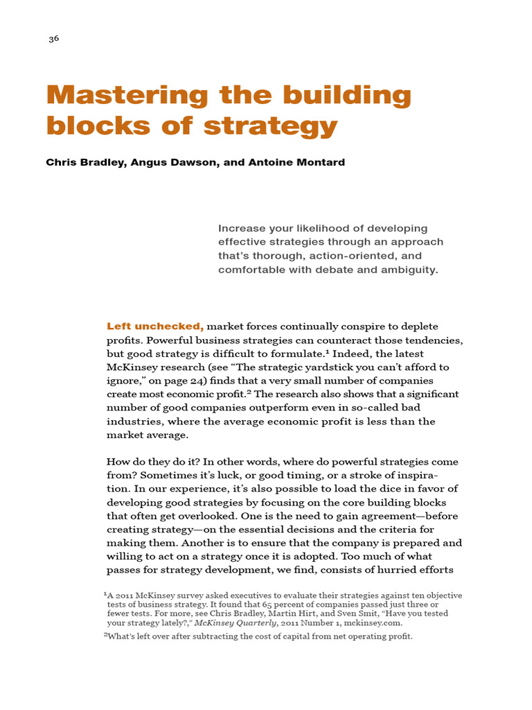 STRAT Lesson3 MasteringBuildingBlocksOfStrategy | PDF | Strategic ...