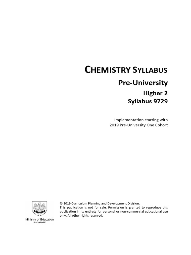 Pre-University Chemistry Syllabus | PDF | Chemistry | Chemical Bond