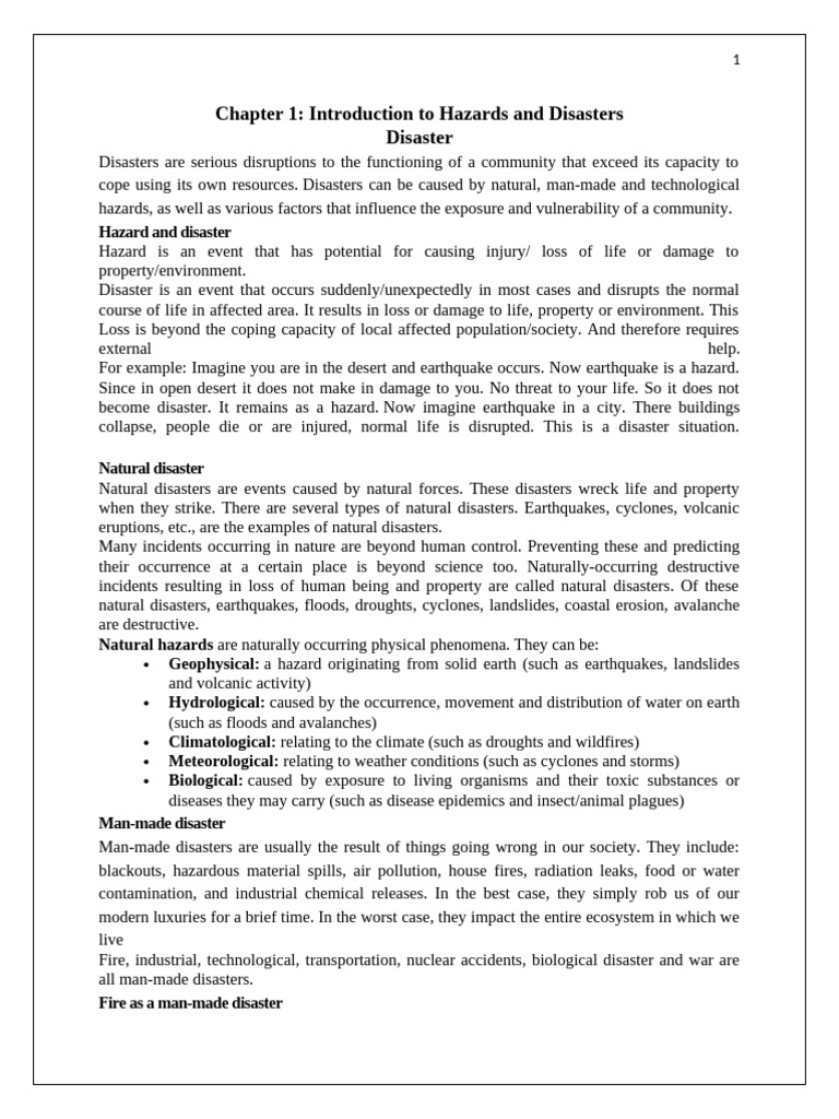 Hazard and Disaster Introduction | PDF | Natural Disasters | Hazards