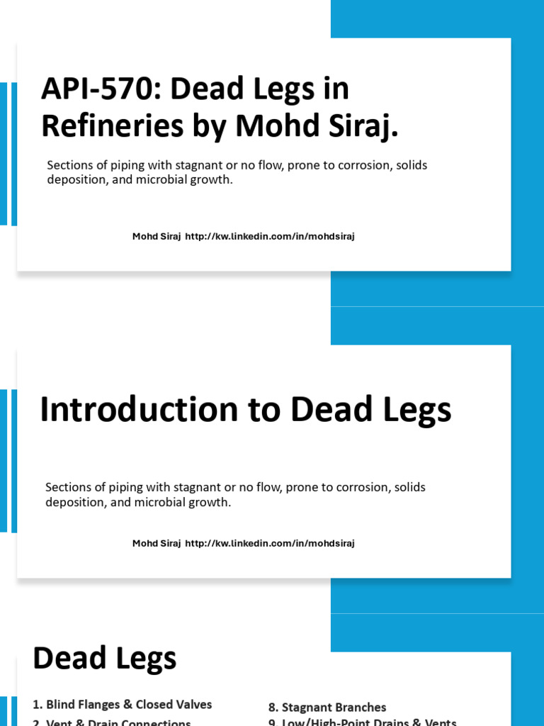 Dead Legs in Refinery | PDF