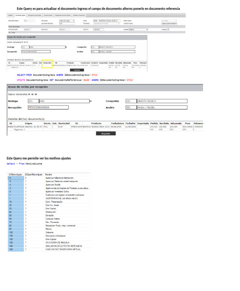 Query WMS CORRECCIONES | PDF
