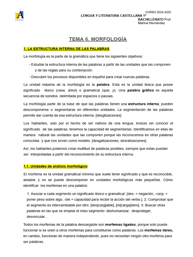 1.Tema6 (1) | PDF | Género gramatical | Palabra