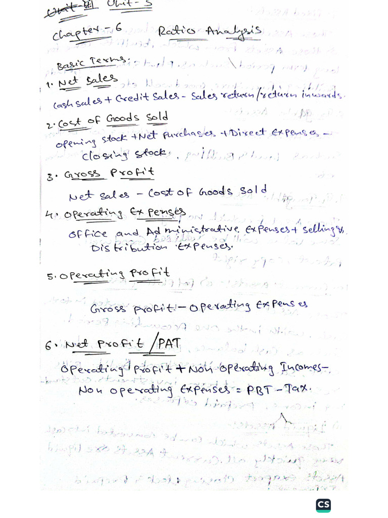 Ratio Analysis -Unit5(1) | PDF