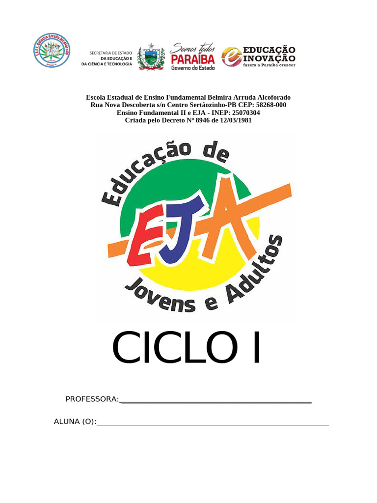 ATIVIDADE EJA DIA 18 | PDF