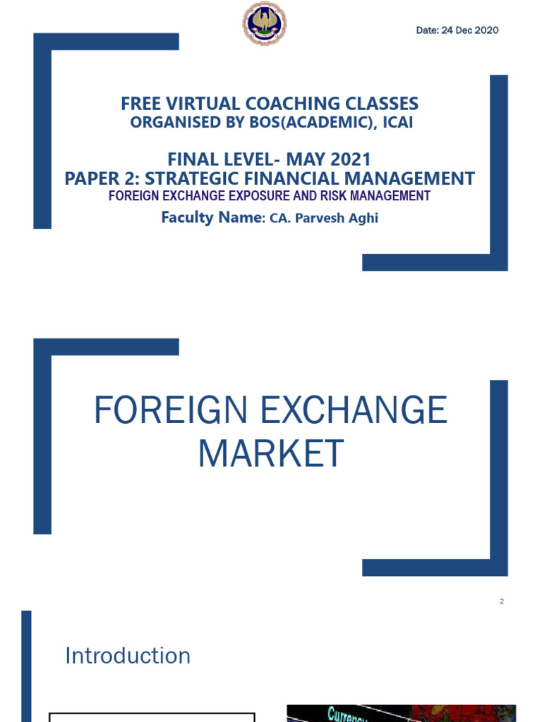 Final Paper 2 SFM Chapter 9 Topic Forex | PDF | Foreign Exchange Market | Exchange Rate
