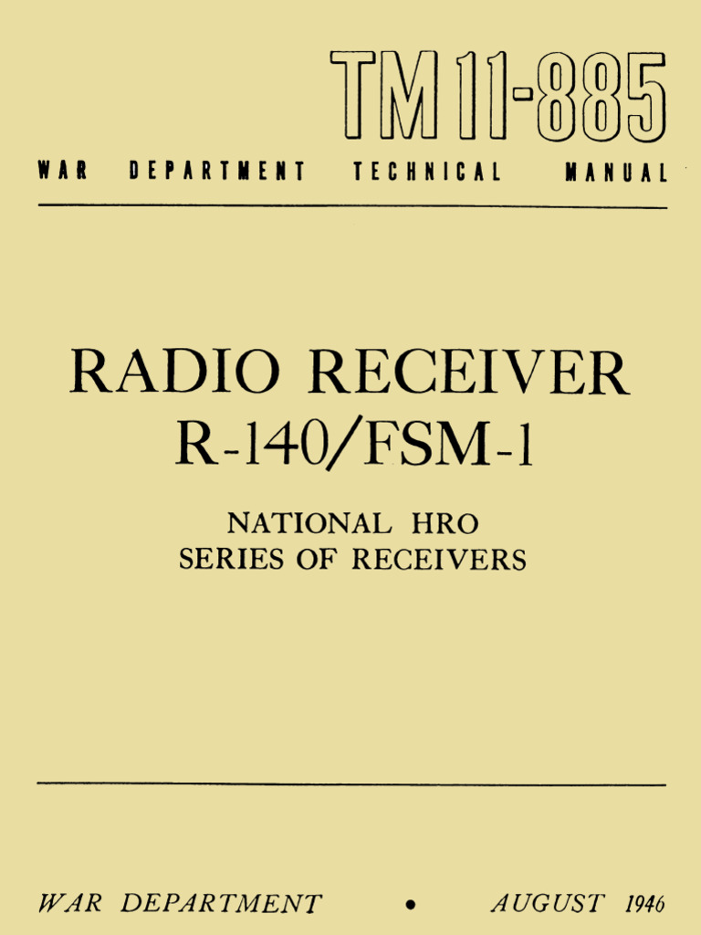 Tm11-885 Hro Manual | PDF