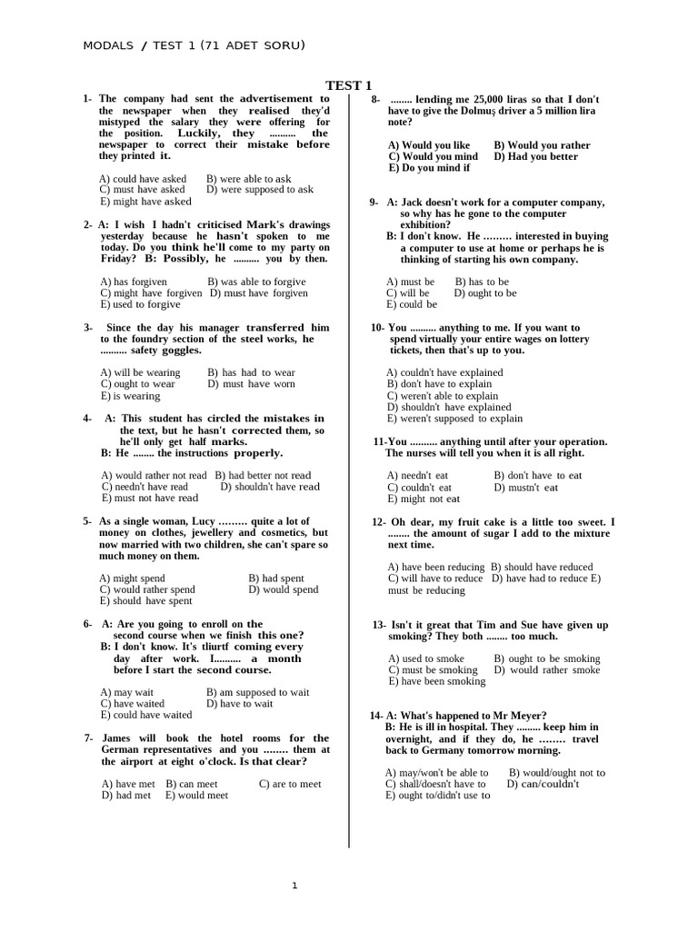 modals_TEST%201 | PDF