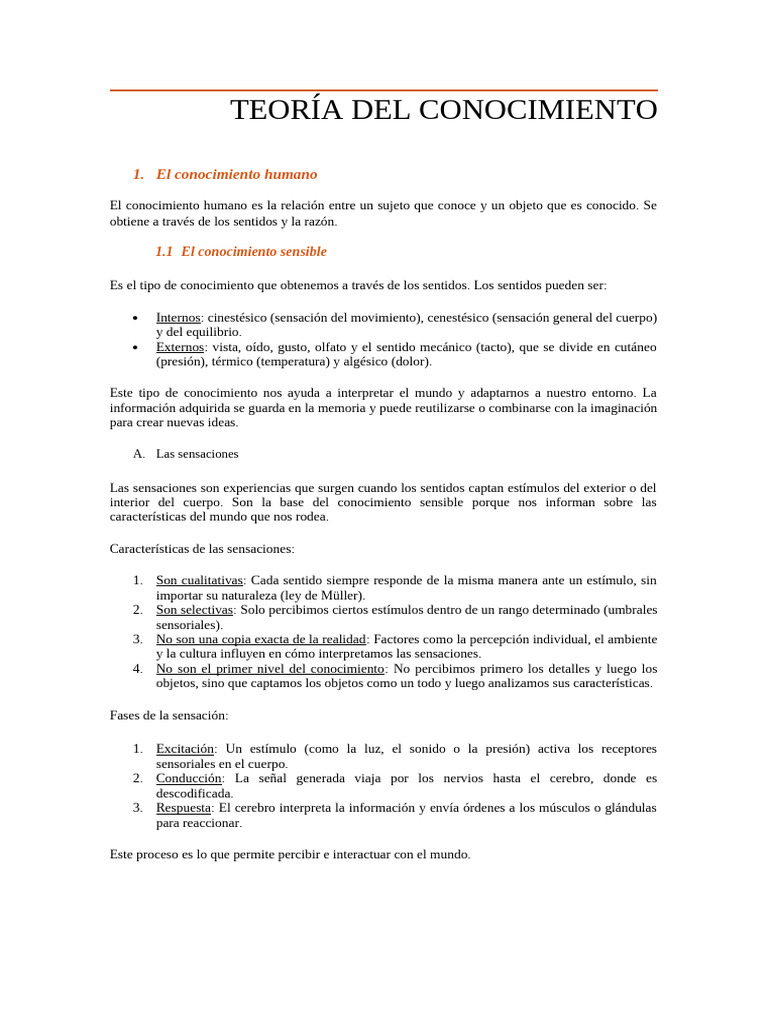 Tema 3 Filo Teoría Del Conocimiento | PDF | Verdad | Conocimiento