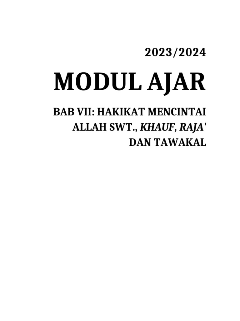 MODUL AJAR X Bab 7 2023 | PDF