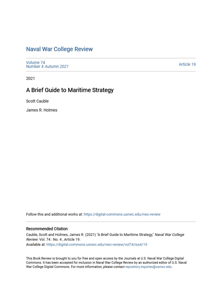 A Brief Guide To Maritime Strategy | PDF | Alfred Thayer Mahan