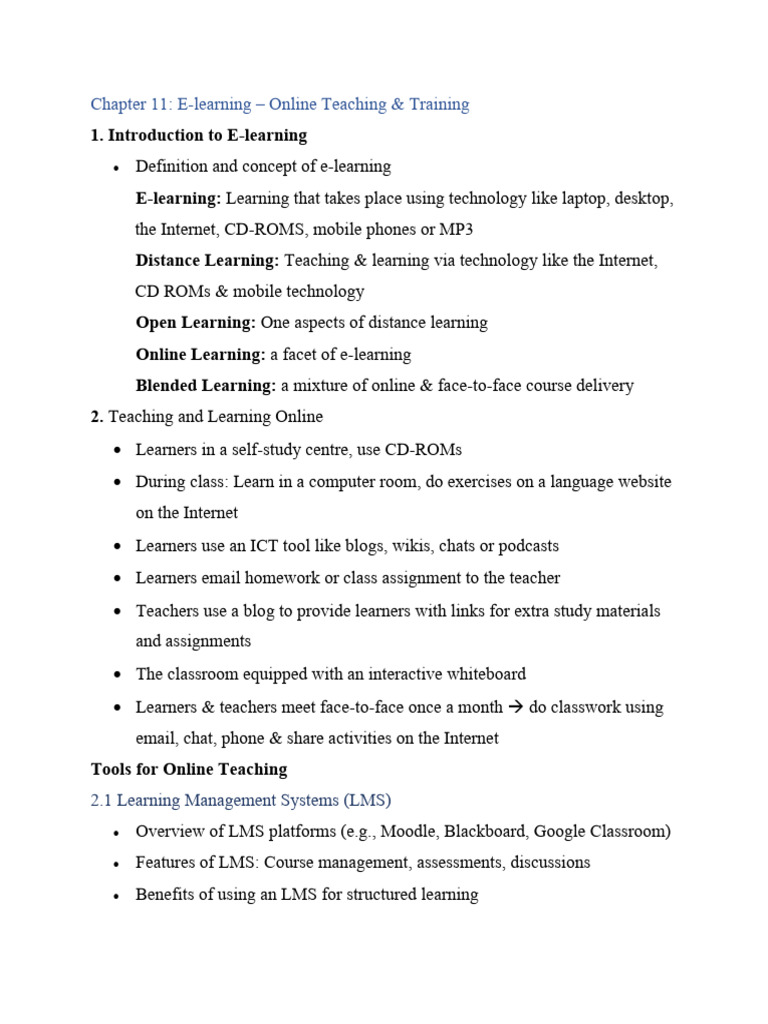 Unit 11 E-Learning | PDF | Educational Technology | Educational Assessment