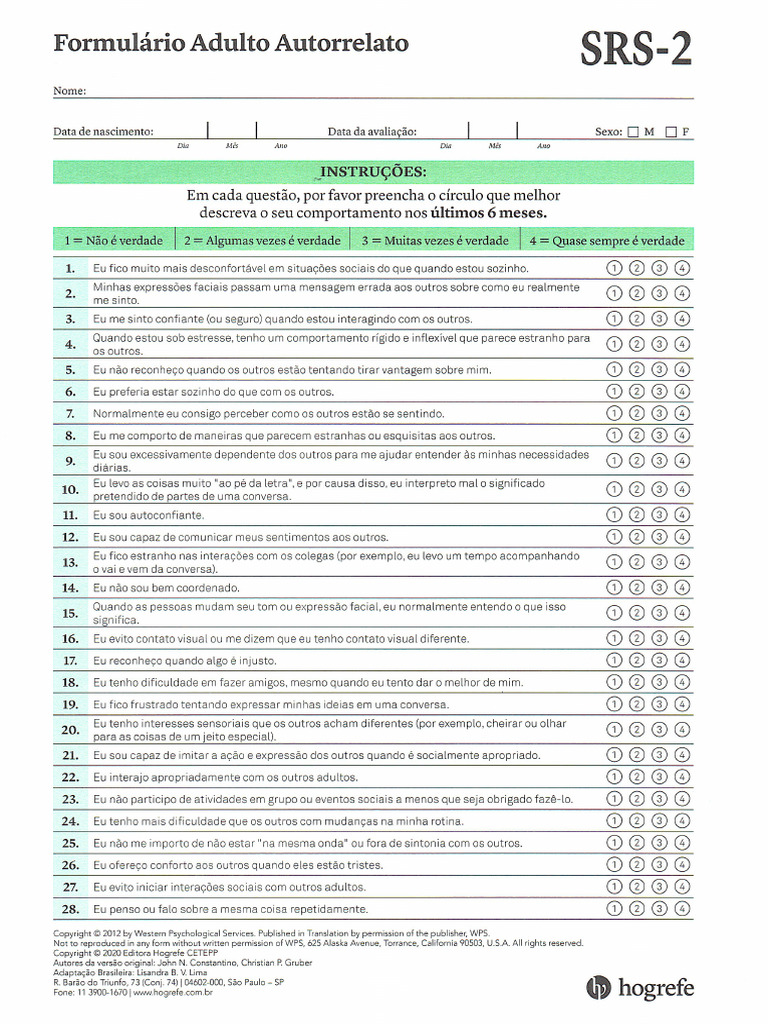 SRS-2 Autorrelato | PDF