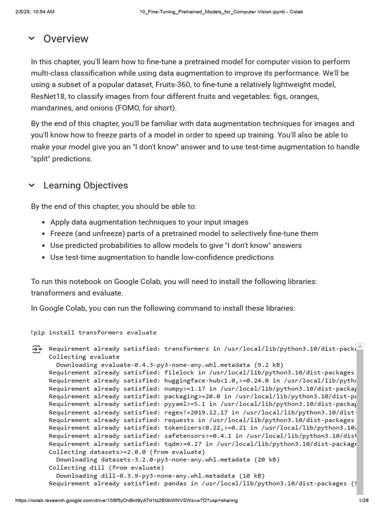 10_Fine-Tuning_Pretrained_Models_for_Computer Vision.ipynb - Colab | PDF | Computing