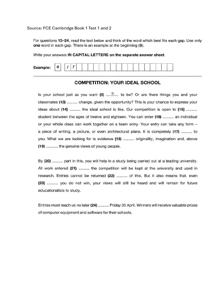 FCE Cambridge Book 1 UofE | PDF