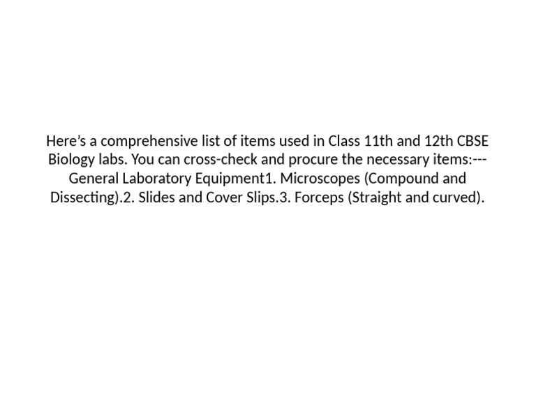 Here's A Comprehensive List of Items Used in | PDF