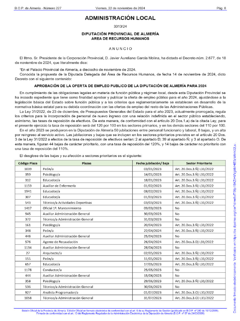 BOP Num. 227 - 22 Noviembre 2024. OEP 2024 | PDF