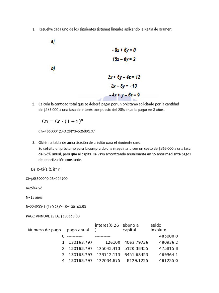 Ecuaciones, Interes, Amortizacion | PDF