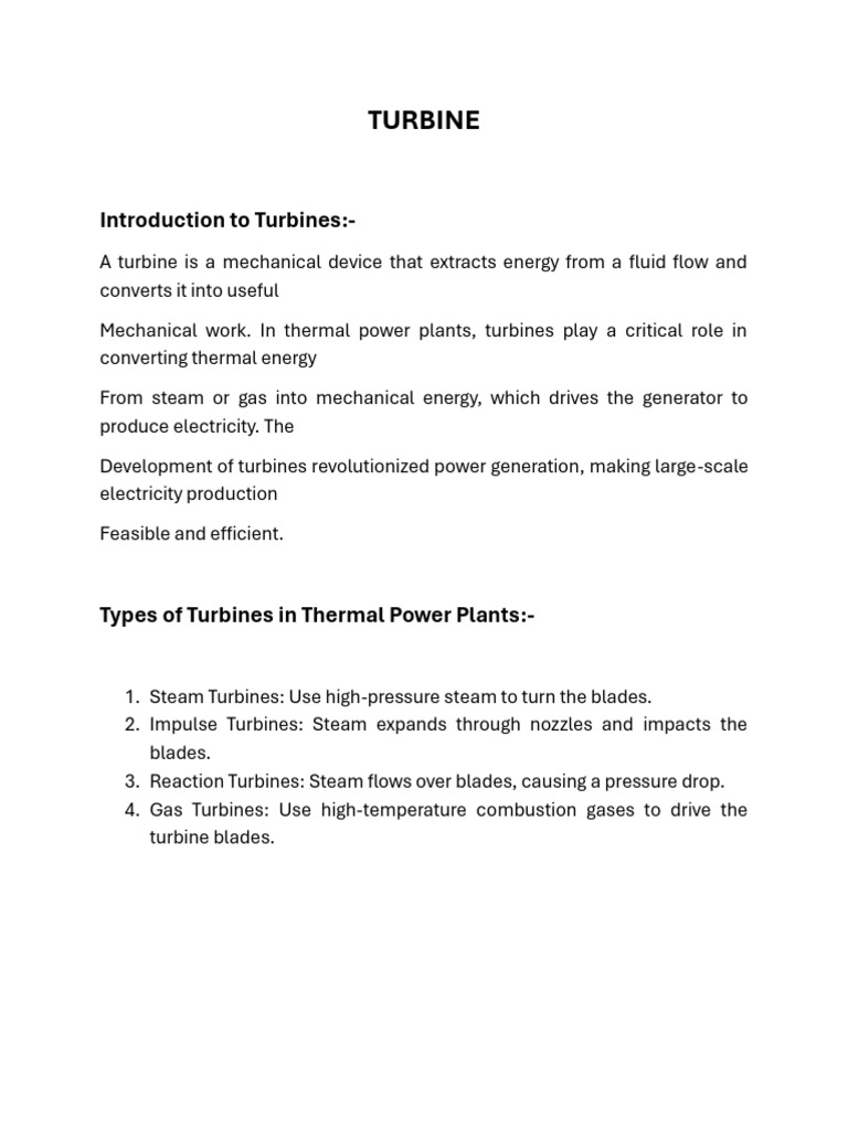 turbine | PDF | Turbine | Electricity Generation