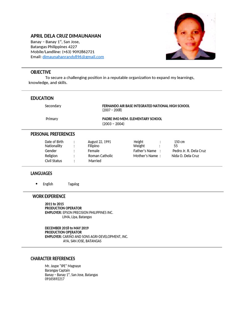 Nathaniel Padilla Dimaunahan Resume | PDF
