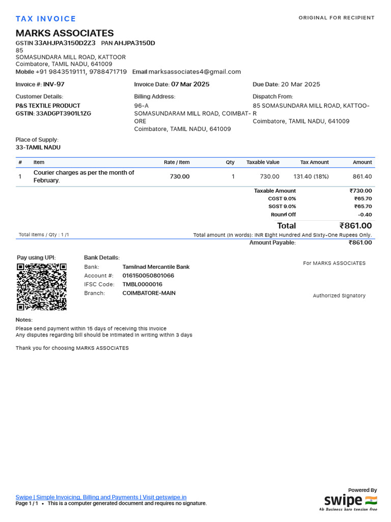 Inv 97 for p s Textile Product | PDF | Invoice | Economies