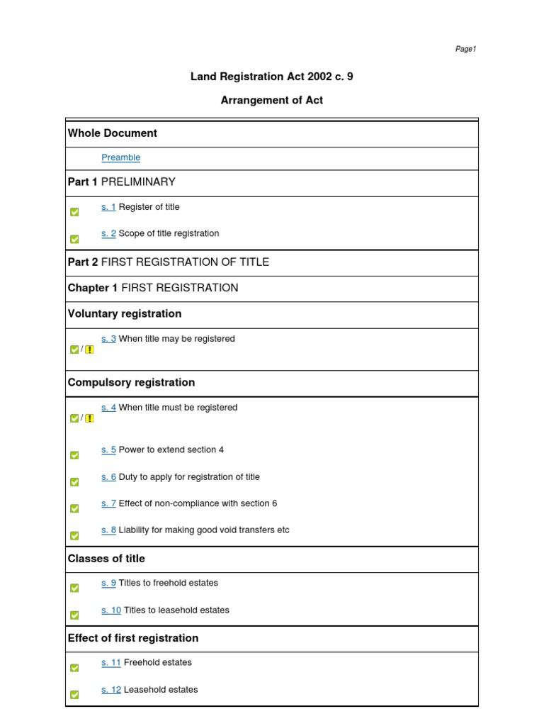 Overview of the Land Registration Act 2002 | PDF | Natural Resources ...