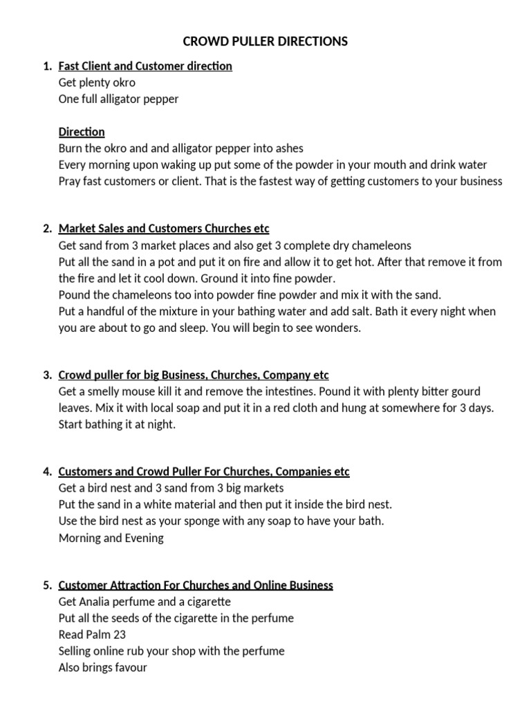 Spiritual Crowd Puller Techniques | PDF | Coconut | Soap