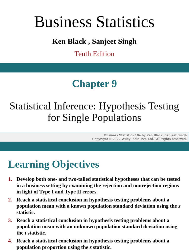 CH 09 | PDF | P Value | Statistics