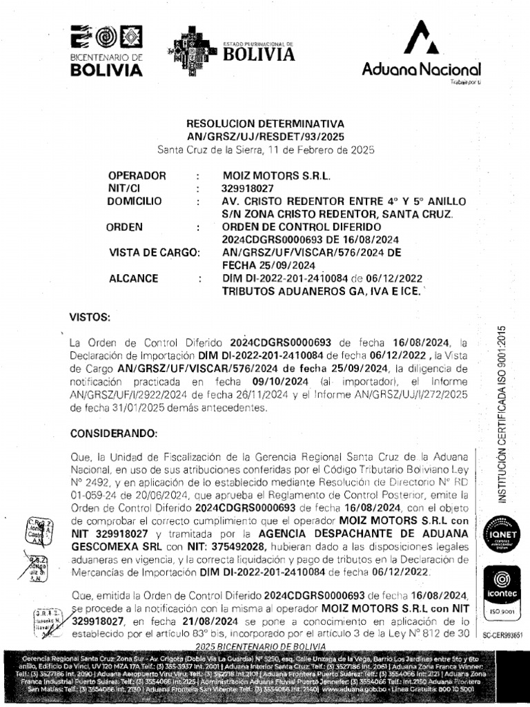 RD93 | PDF | aduana | Precios