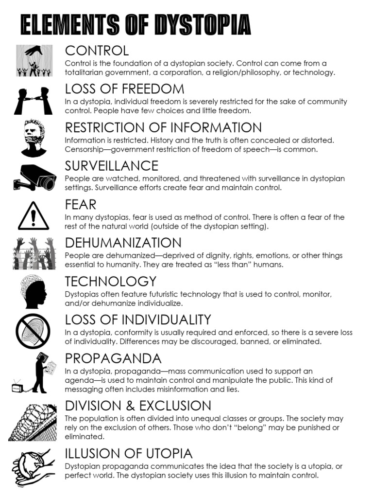 DYSTOPIA - Elements of Dystopia Handout | PDF