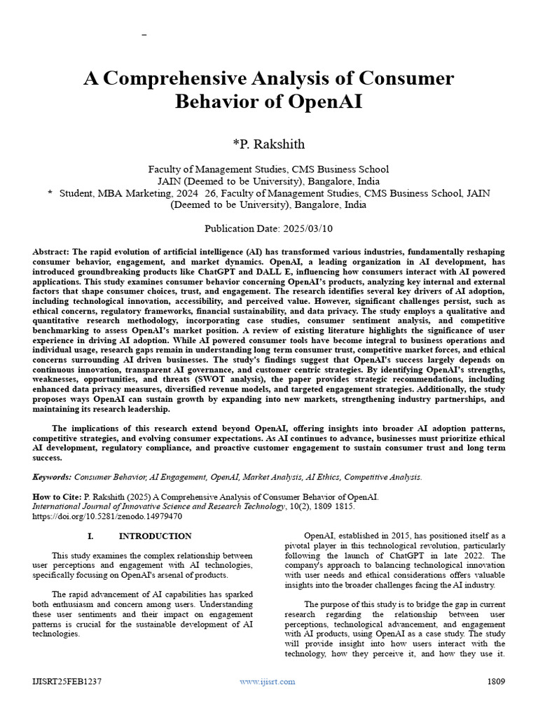 Consumer Behavior Analysis of OpenAI | PDF | Artificial Intelligence ...