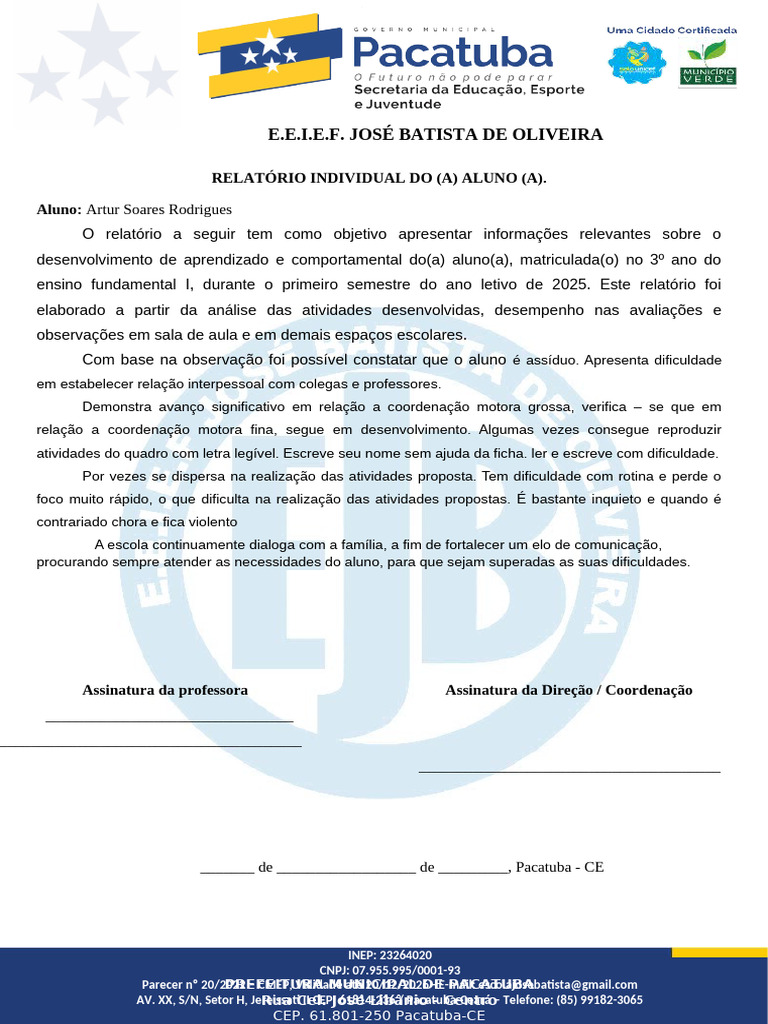 Relatório Artur | PDF