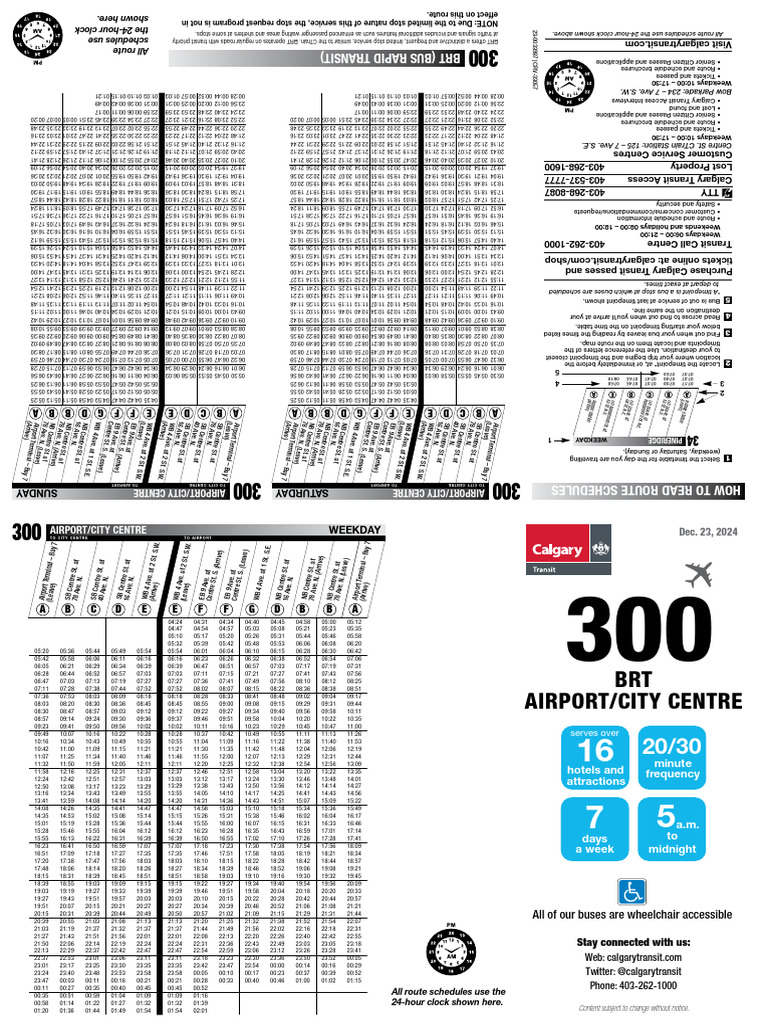 Calgary Transit Bus Schedule Details | PDF | Bus Transport | Transport