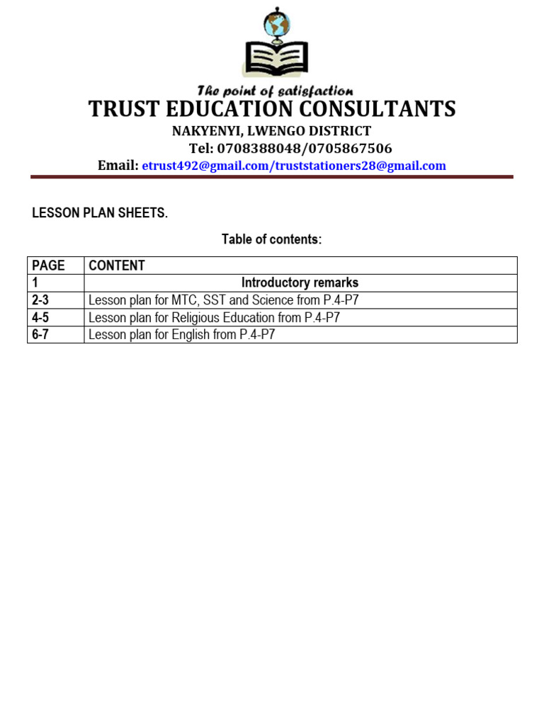 Upper Primary Lesson Plan Template | PDF | Lesson Plan | Pedagogy