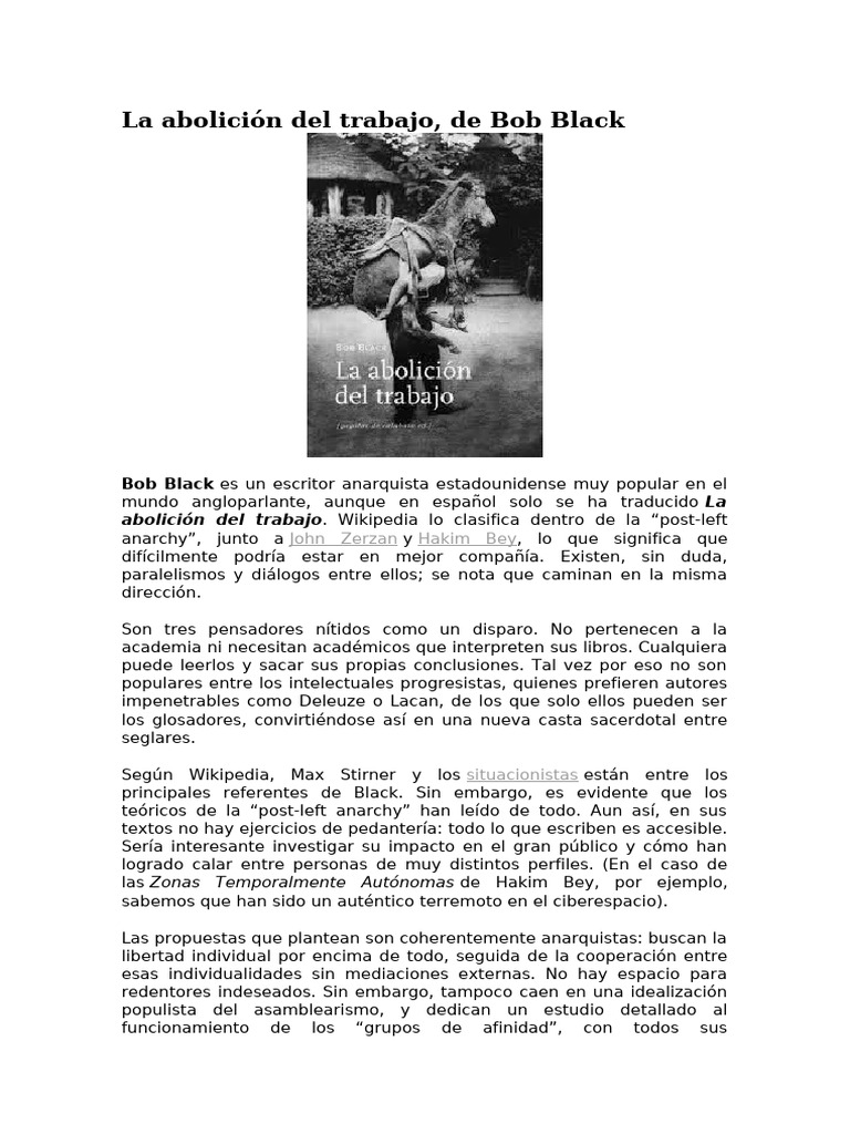 La Abolición Del Trabajo | PDF | Anarquismo