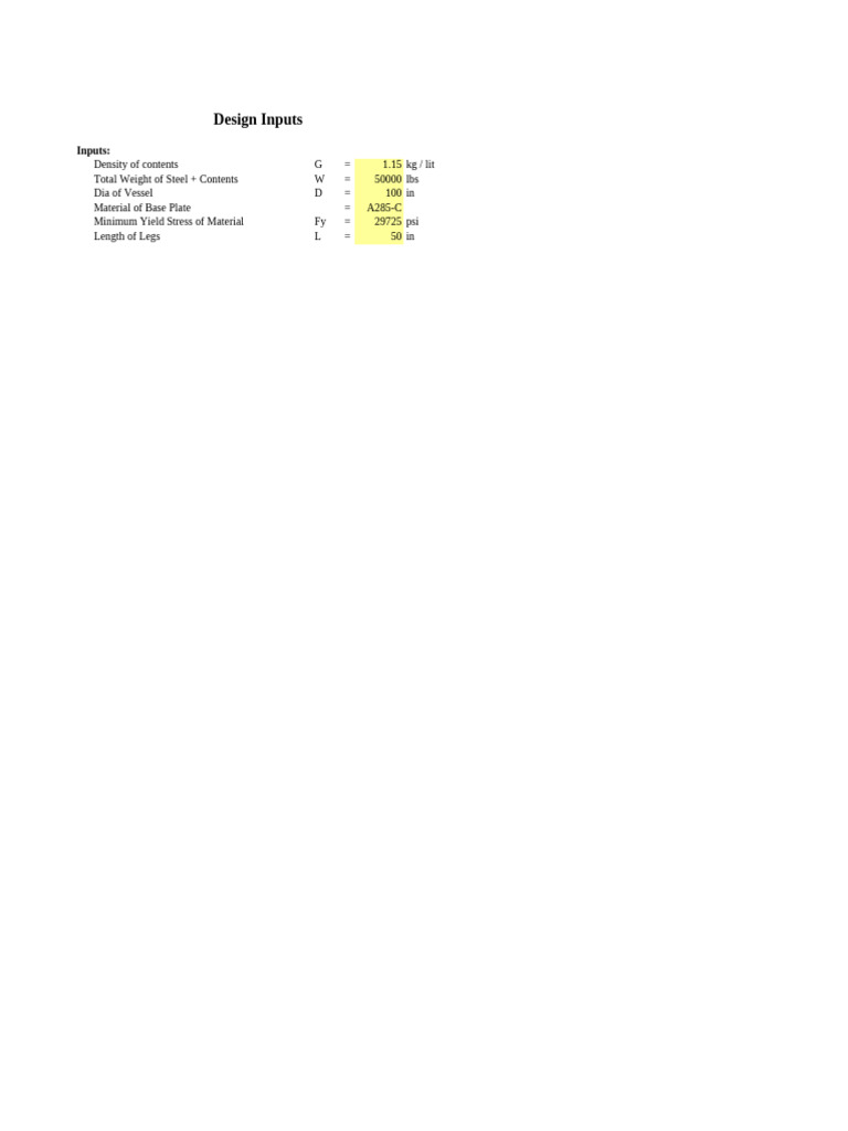 Vessel Leg Support Design Specifications | PDF | Buckling | Civil ...