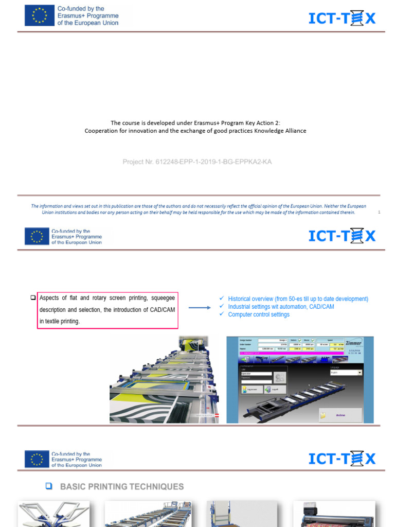 2 - Basic TOOLS, MACHINERY and CAD CAM in Textile Printing | PDF ...
