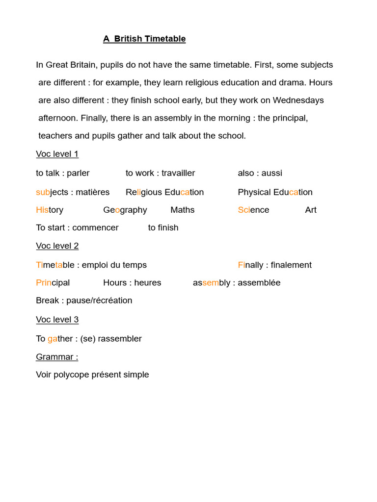 A British Timetable | PDF