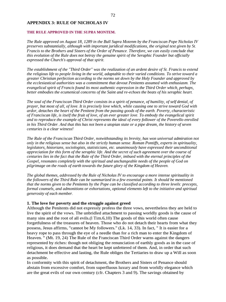 Appendix 3 Rule of Nicholas Iv | PDF | Penance | Christian Worship And Liturgy