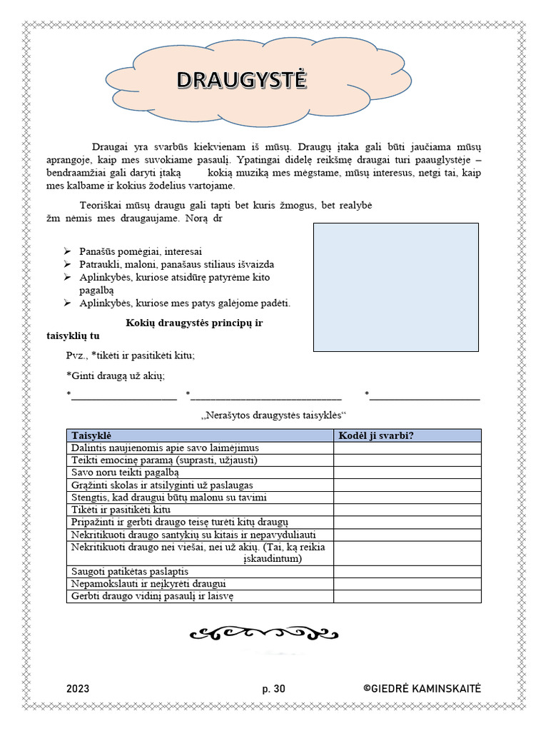 Klasės Darbas Draugystė | PDF