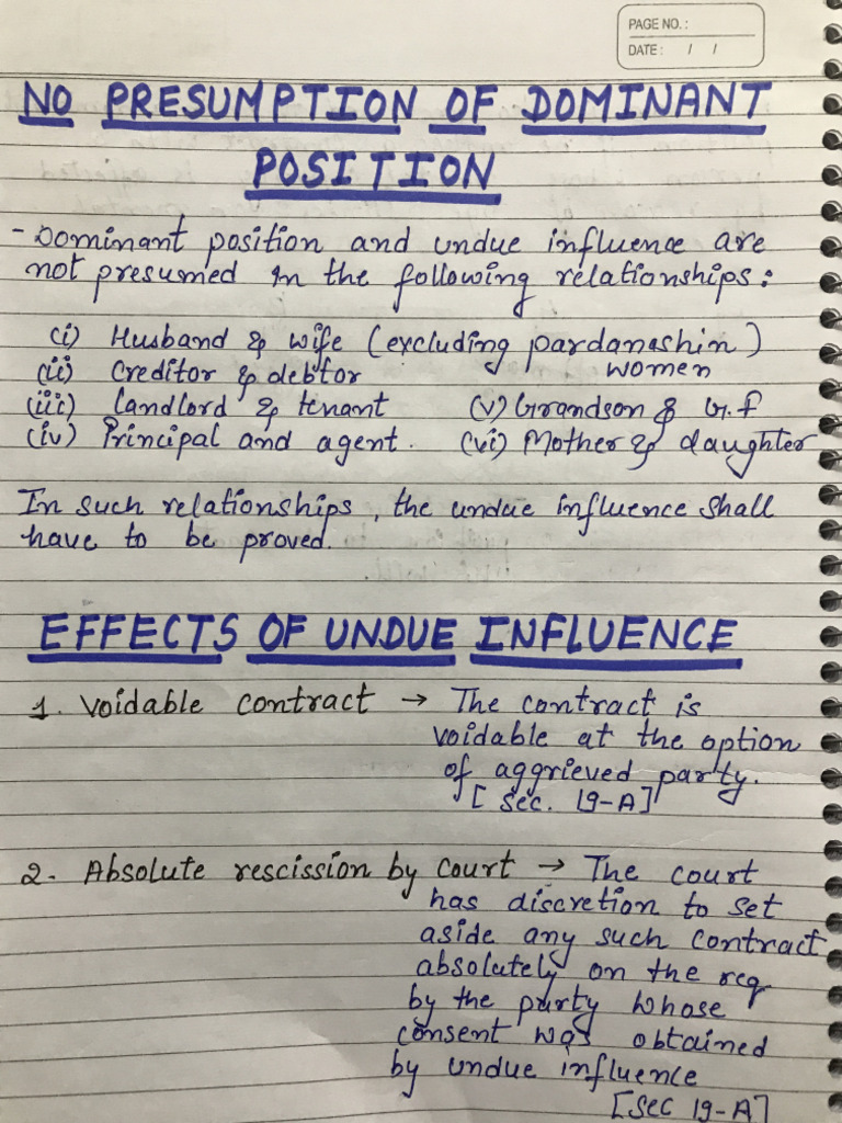 Coercion and Under Influence Difference | PDF