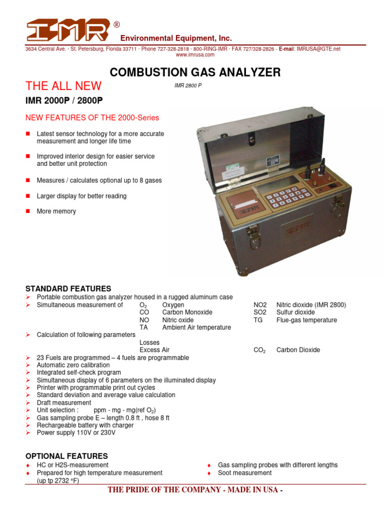 IMR-2800 | PDF | Oxide | Carbon Dioxide