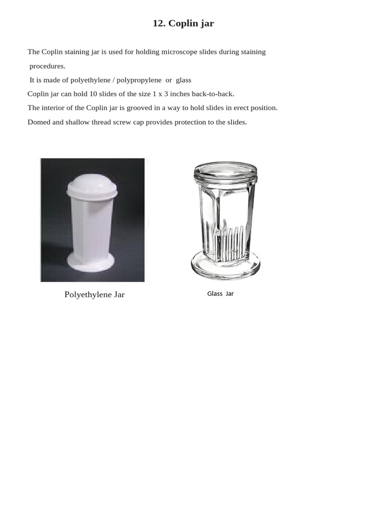 Coplin Jar | PDF
