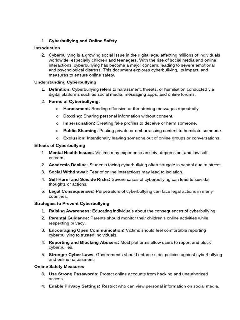 Cyberbullying and Online Safety Guide | PDF | Cyberbullying | Problem Behavior