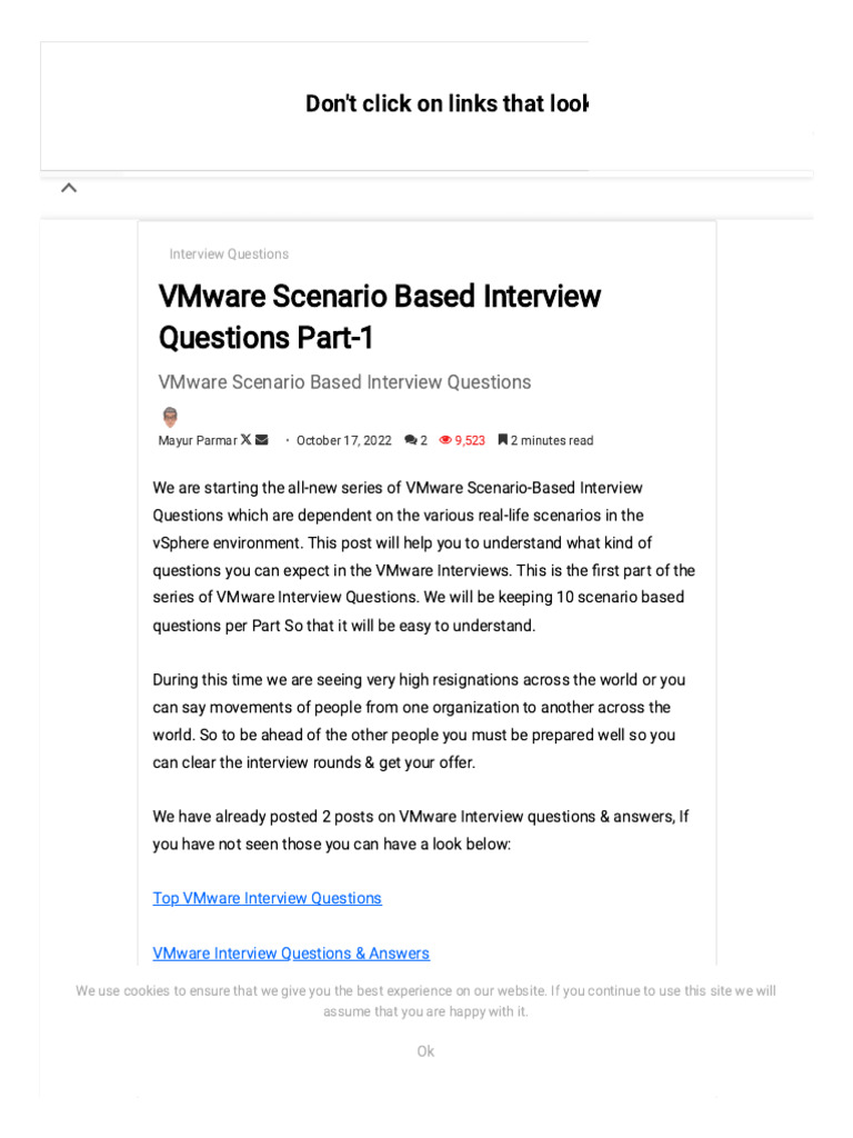VMware Scenario Based Interview Questions Part-1 | PDF | Cyberspace | World Wide Web
